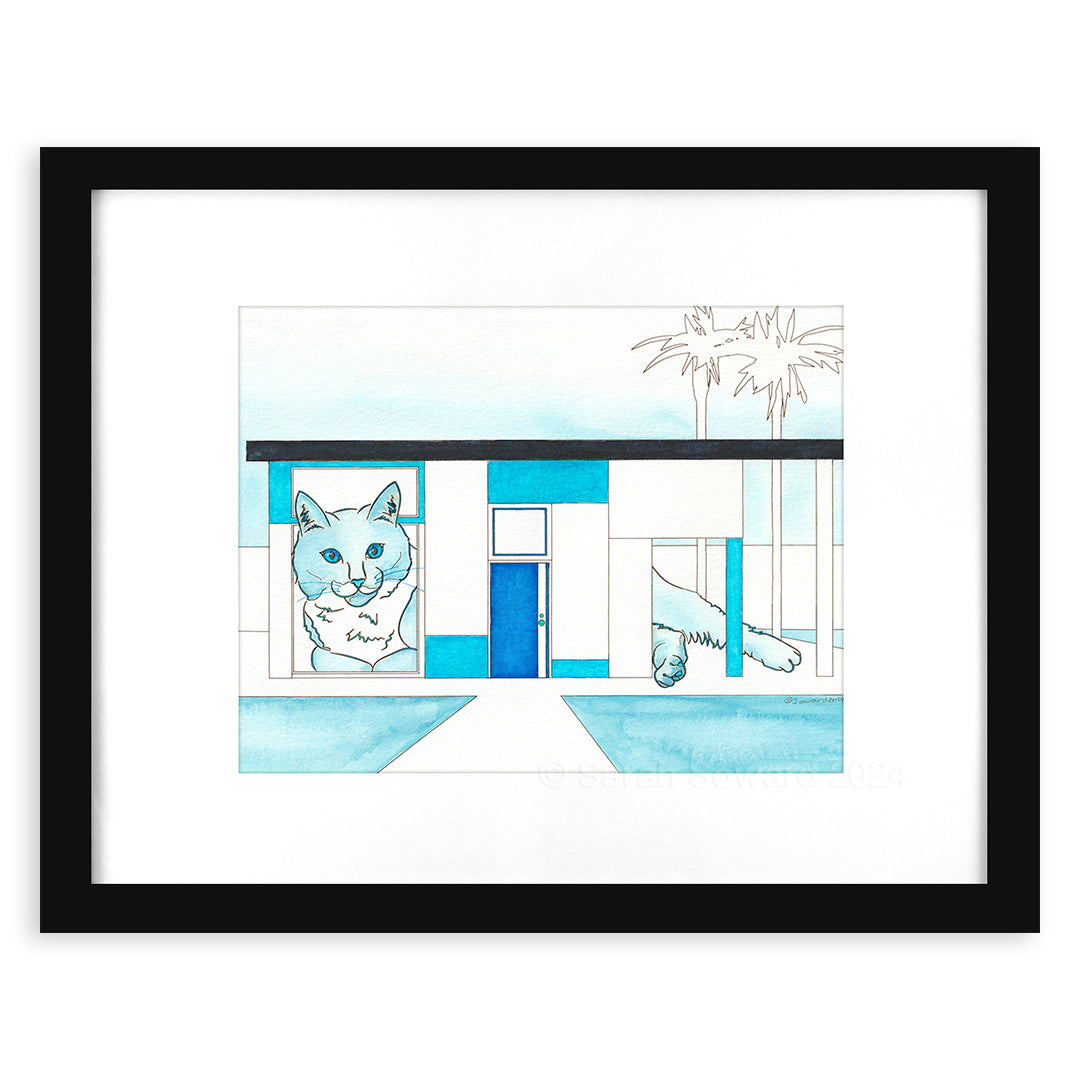Toppi, Modern House Cats Painting – Sarah Soward