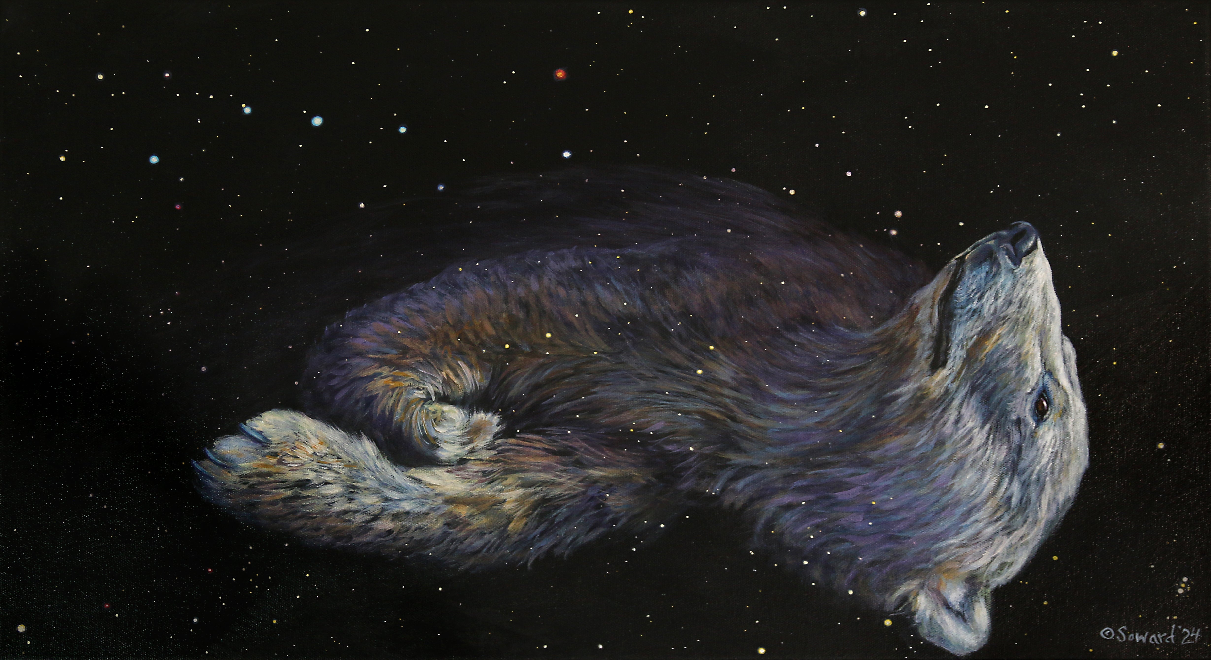 Arctic Ursa Major, Polar Bear, Original Painting – Sarah Soward